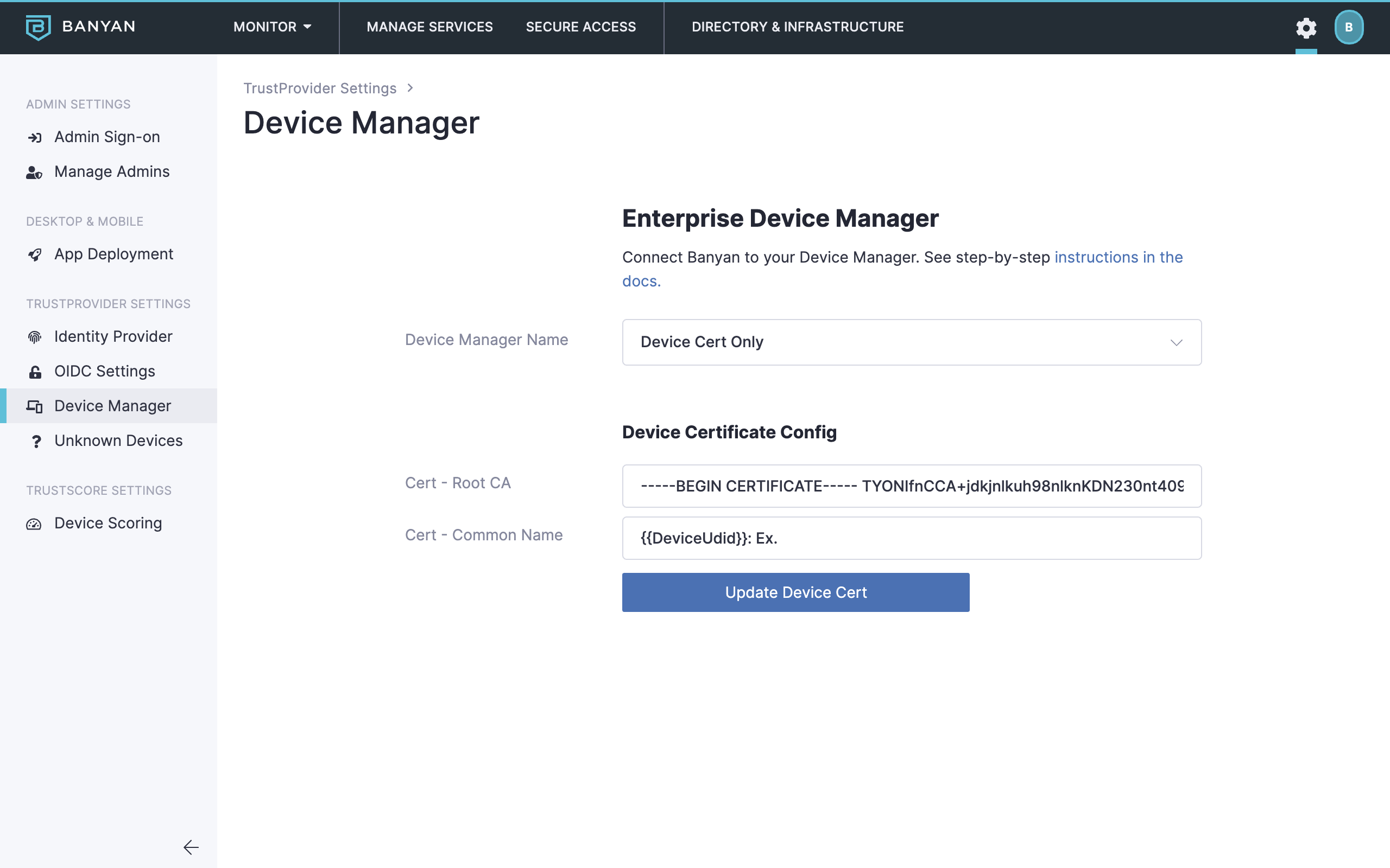 Device Identity Using Certificates Installed by a Device Manager ...